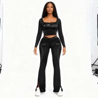 China Custom Print Workout Sets for Women High Quality Y2K Legging Gym Sports Wear Jogger Running Women's 2 Piece Sets for sale