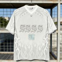 China Custom Sublimated Retro Soccer Football Jersey Unisex Digital Print Team Names Logo Quick Dry Breathable Oversize Streetwear Top for sale