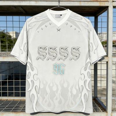 China Custom Sublimated Retro Soccer Football Jersey Unisex Digital Print Team Names Logo Quick Dry Breathable Oversize Streetwear Top for sale