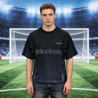 China Manufacturer Custom Soccer Wear Discharge Printing with Rhinestones Classic Style Comfortable Football Jersey Breathable Tshirt for sale