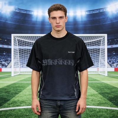 China Manufacturer Custom Soccer Wear Discharge Printing with Rhinestones Classic Style Comfortable Football Jersey Breathable Tshirt for sale