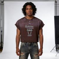 China Manufacturers for Customs High Quality Clothes Men Tshirt Acid Wah DTG Print Rhinestone Vintage Acid Wash Cropped Boxy Tee Shirt for sale