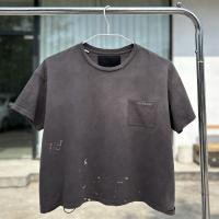 China Custom Men's 100% Cotton Acid Wash Streetwear Tee Shirt Cropped Boxy Oversized Dtg Print Summer Shorts Sleeve Boxy Fit Tshirt for sale