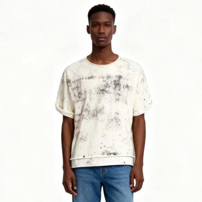 China Manufacturer Heavyweight Boxy Summer Short Sleeve Man Sport Clothing Custom Loose Fitting Hip Hop Style 260gsm Cotton T-shirt for sale