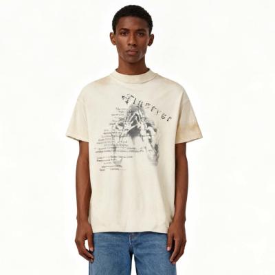 China Custom Designer High Quality 100% Cotton Men's T-shirts Wholesale Oversized Tie Dye Short Sleeve Tee Summer White 250g Tshirt for sale