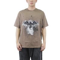 China Custom Logo t Shirt 100% Cotton Stone Washing Graphic Letter Distressed Printed Short-sleeve t Shirt for Men for sale