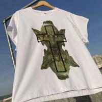 China 2026 Trending Custom Oversized Fit Rhinestone Seamless Animal 100% Cotton Men's t Shirt Print Shorts Sleeve Summer Boxy Tshirt for sale