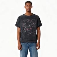 China 2026 Trending Custom Distressed Printed Boxy Oversized Cropped Shorts Sleeve 100% Cotton Quick Dry Athletic Wear Men's T-shirt for sale