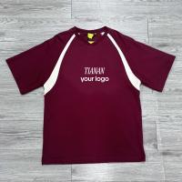 China Manufacturer Custom High Quality Patchwork Round Neck Summer Men's T-shirt Shorts Sleeve 100% Cotton Boxy Baggy T-shirt for Men for sale