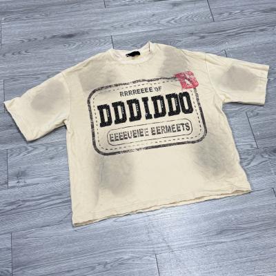 China Manufacturer Custom Heavyweight Rhinestone Oversized Men's T-shirts Printed Plus Size Short Sleeve Summer Acid Wash Plain Tshirt for sale