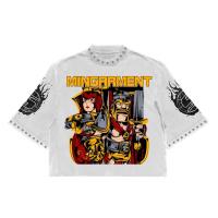 China Custom Streetwear Cropped Drop Shoulder Digital Printed 100% Cotton Graphic Boxy Fit Oversized Rhinestone Men T-Shirt for sale