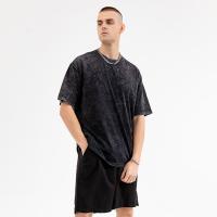 China Custom Logo 100% Cotton Casual Short Sleeve Vintage Acid Washed Plus Size Oversize Printed T-shirts for Men for sale