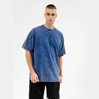 China Custom Logo 100% Cotton Casual Short Sleeve Vintage Acid Washed Plus Size Oversize Printed T-shirts for Men for sale