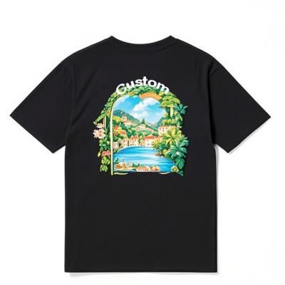 China 2025 New Trending Arrivals 100% Cotton Printed T Shirt for Men Custom Logo Cotton Streetwear Summer Graphic Oversized T-Shirt for sale