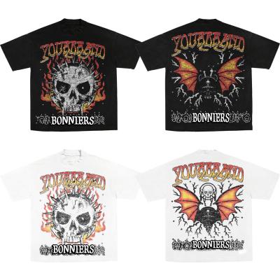 China OEM Manufacturers Acid Wash Oversized T Shirt for Men Custom Printed Vintage Tee Heavyweight Cotton Oversized Graphic  T-Shirt for sale