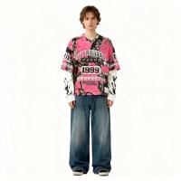 China Custom Cotton Boxy Tee All Over Camouflage Print Baggy TShirts Streetwear Oversized Double Layer Long Sleeve T-Shirts for Men for sale