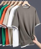 China Oem Comfort Fabric Casual Camisetas Para De Hombres Manufacturer Custom Summer Waffle Casual Men'S T Shirt for sale