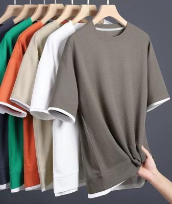 China Oem Comfort Fabric Casual Camisetas Para De Hombres Manufacturer Custom Summer Waffle Casual Men'S T Shirt for sale