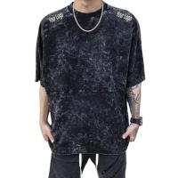 China Custom Logo Faded Plus Size Men'S T-Shirts Wholesale High Quality Printed Acid Wash Vintage Fashion T Shirt for Men for sale