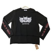 China Vintage Printing Double Layer Long Sleeve Cropped T Shirt Custom Oversized Distressed Acid Wash Raw Hem Cut and Sew Men Tshirts for sale