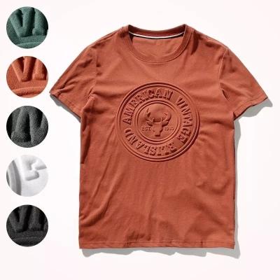 China Custom 3d Emboss Printing t Shirt 100% Cotton Tee Print Logo Graphic Letter Short-sleeve t Shirt for Men for sale