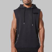 China Custom Logo High Quality Men'S Vest Zipper Hooded Jumper Street Wear Summer Hot Selling Sleeveless Sports Workout Men'S Vests for sale