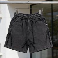 China Heavy Weight Distressed Summer Oversized Elastic Acid Wash Mid Waist Shorts for Men Custom Casual Casual Fashion Shorts for sale