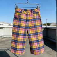 China Manufacturer Custom Designer Colorful Plaid High Quality Summer Loose Casual Zip up Oversized Knee Length Loose Men's Shorts for sale