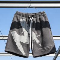 China Manufacturer Custom Men's Shorts Vintage Sun Faded Acid Stone Washed Distressed Splash-ink High Street Summer Loose Jogging for sale
