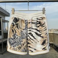 China Hot Selling Custom Men's Basketball Shorts All Over Print Leopard Colorblock Sublimated Mesh Breathable 5 Inch Inseam Shorts for sale