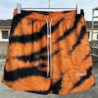 China Manufacturer Custom Men's Breathable Mesh Animal Print Quick Dry Basketball Running Gym Fitness Summer Plus Size Loose Shorts for sale