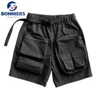China OEM Customized Summer Nylon Cargo Shorts Running Joggers Shorts Printed Logo Trousers Plus Size Multi Pockets Zipper Men Shorts for sale