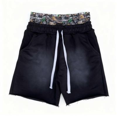 China Custom Camo Real Tree Print Double Layered Football Cotton Men'S Shorts Manufacturer Acid Wash Camouflage Biker Men Boxer Shorts for sale