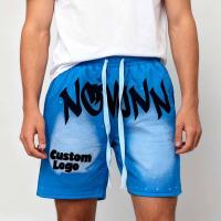 China Custom Streetwear Vintage Acid Wash Men Shorts Manufacturer Rhinestone Sport 100% Cotton Boxy Summer Print Short for Men for sale
