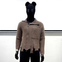 China Custom OEM/ODM logo Long Sleeved Zip up Men's Cashmere Sweater Thickened Casual Knitted Cropped Knit Designer Jacket Cardigan for sale