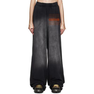China Street Wear Fashion Custom Plus Size Men'S Pants Trousers French Terry Stacked Cotton Acid Washed Loose Fit Pants Men for sale