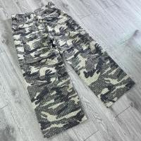 China Hot Sale Streetwear Plus Size Camo Baggy Mens Sweatpants Custom Ripped Outdoor Camouflage Canvas Stacked Sweat Cargo Pants for sale