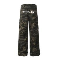 China Wholesale High Quality Streetwear Camouflage Men 'S Flared Jeans Oversized Sweat Pants Camo Print Canvas Pantalones Para Hombre for sale