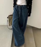 China Wholesale Custom Oversized Drawstring Women'S Pants & Trousers Track Baggy Plus Size Formal Wide Leg Jeans Pants for Women for sale