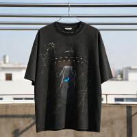 China 2026 New Trend Acid Wash Vintage Dropped Shoulder Tee Custom 100% Cotton Digital Printing 280g Shorts Sleeve Designer t Shirt for sale