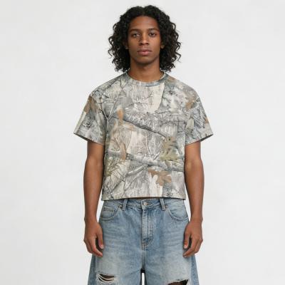 China Custom Summer Camouflage Short Sleeved Manufacturer Wholesale Digital Print Tee Shirt Soft Combed Cotton Boxy Camo Men's t Shirt for sale