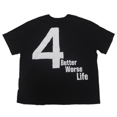 China Dongguan Manufacturer Custom Men'S Tshirts Puff Printing Oversized French Terry Heavyweight Black Breathable Cotton Tshirt Men for sale