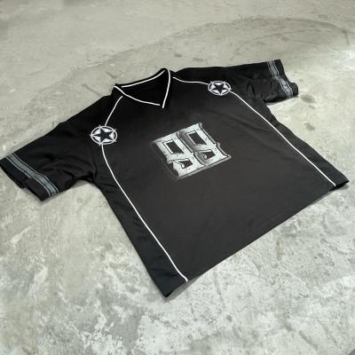 China Custom Printed logo V Neck Summer Breathable Football Soccer Basketball Jersey  Men's T Shirt Mesh Joggers T Shirt for Men for sale