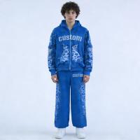 China Tracksuits for Men High Quality Jogger Streetwear Rhinestone Zip Hoodie and Sweatpants Sets Custom logo Leopard Print Sweatsuit for sale