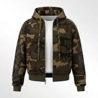 China Men's Premium Heavyweight Cotton Blend Camouflage Full Hoodie for sale