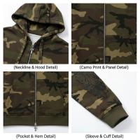 China Men's Premium Heavyweight Cotton Blend Camouflage Full Hoodie for sale