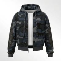 China Men's Premium Heavyweight Cotton Blend Camouflage Full Hoodie for sale