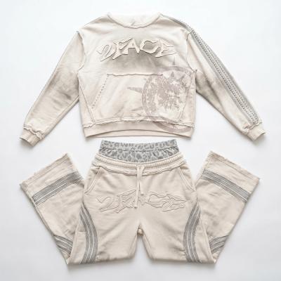 China Custom Track Suit Unisex Sweatsuit 100% Cotton Hoodie and Sweatpants Set Streetwear for sale