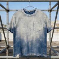 China High Quality Acid Wash Waffle Fabric Summer Tee Shirt | Custom Vintage Cropped Boxy Oversized Men Tshirt for sale