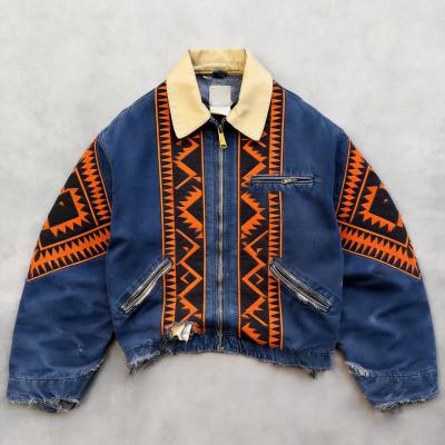 China Custom Low Price Spring Cotton Windproof Embroidery Flight Men Bomber Jacket Boxy Vintage Washed Distressed Zip Apparel Jacket for sale